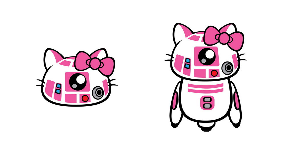 Hello KT: R2-KT, EVE and Hello Kitty mash-up patch and sticker - Fantha ...