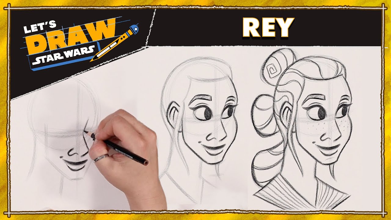Let's Draw Star Wars: How to draw Rey - Fantha Tracks | Daily Star Wars ...