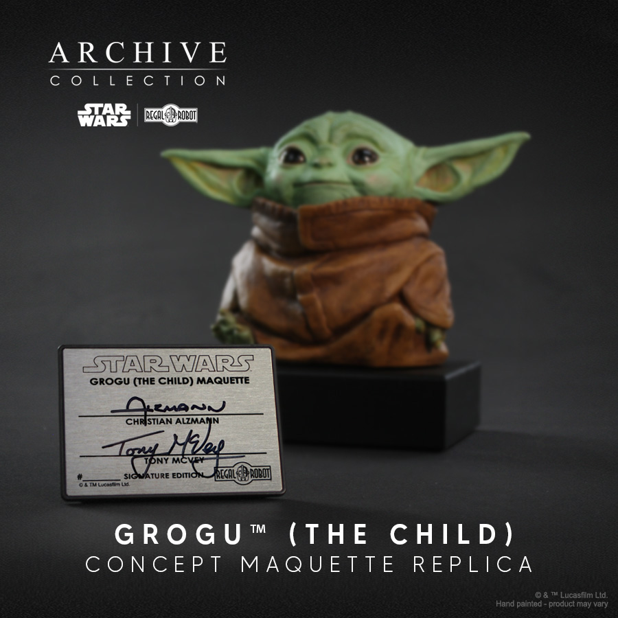 The Mandalorian Grogu (The Child) Concept Maquette Dual Signature ...