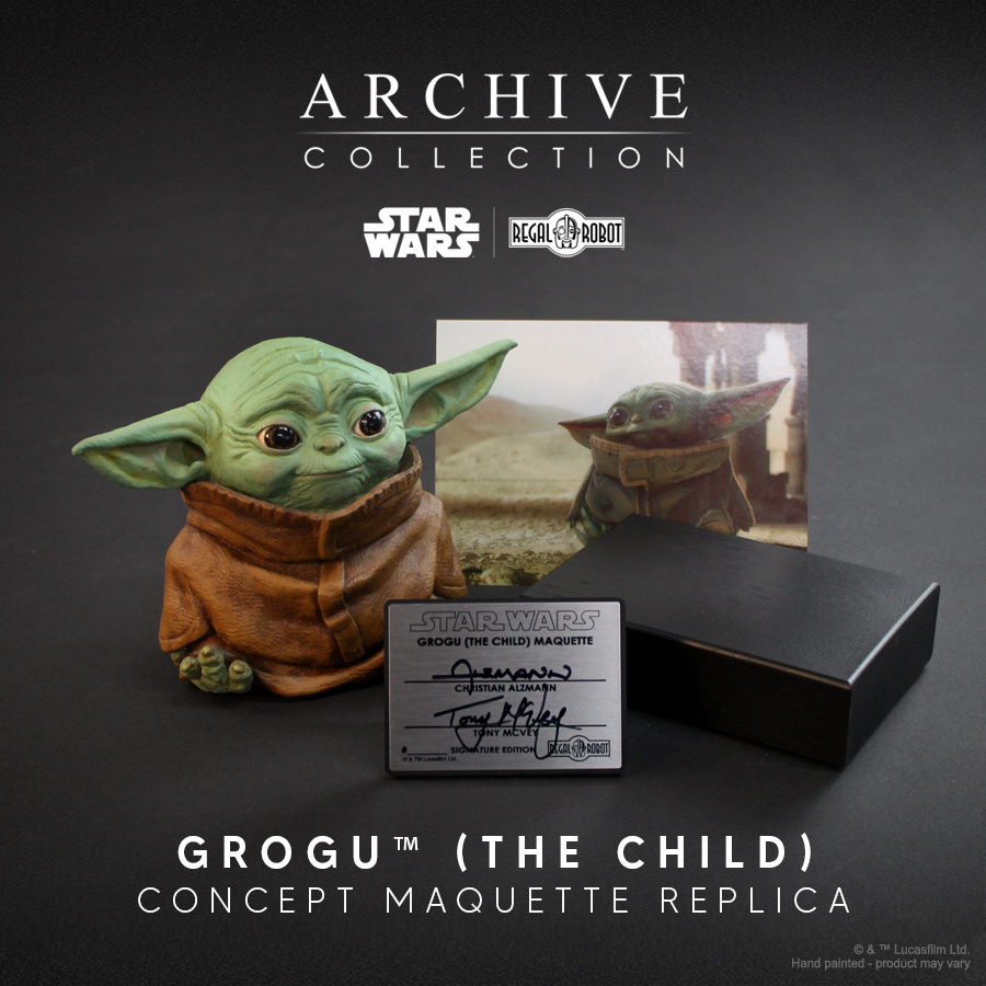 The Mandalorian Grogu (The Child) Concept Maquette Dual Signature ...