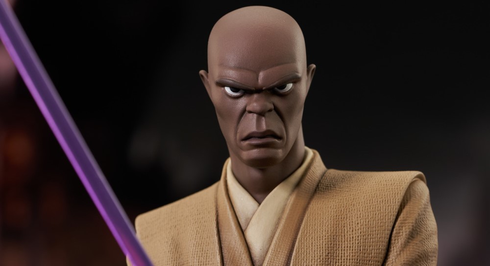Gentle Giant: The Clone Wars - Mace Windu Animated Bust - Fantha Tracks ...