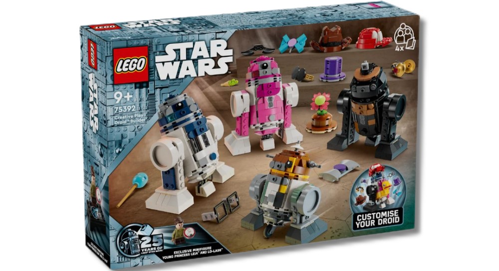 LEGO Star Wars Creative Play Droid Builder #75392 set featuring young Leia and QT-KT - Fantha ...