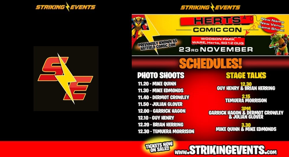 Herts Comic Con: 23rd November 2025: Panel schedule revealed - Fantha ...